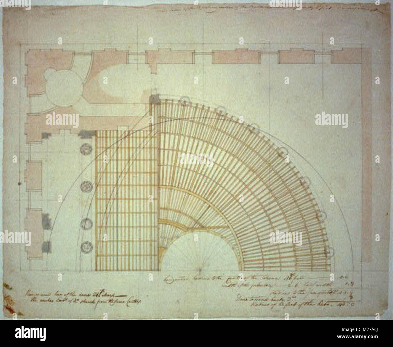 This architectural plan outlines the inner dome framing of the United ...