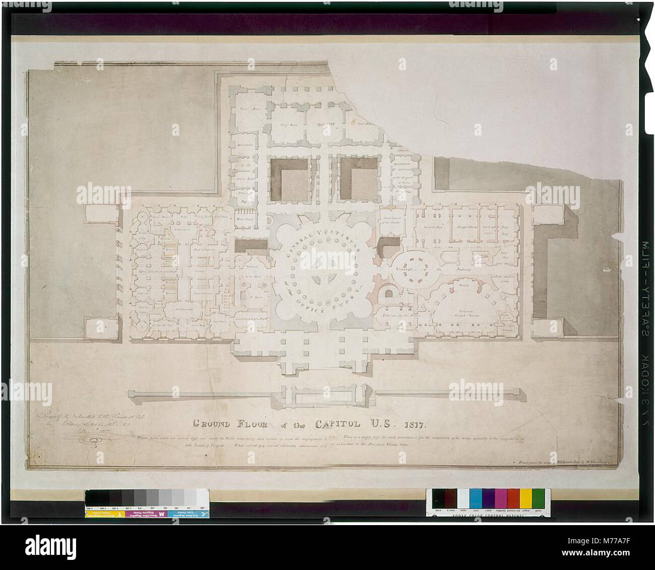 The floor plan of the United States Capitol, specifically highlighting ...