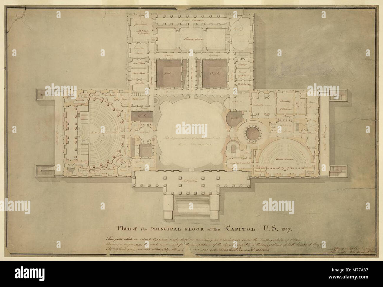 United States Capitol, Washington, D.C. Principle floor plan, vestibule ...