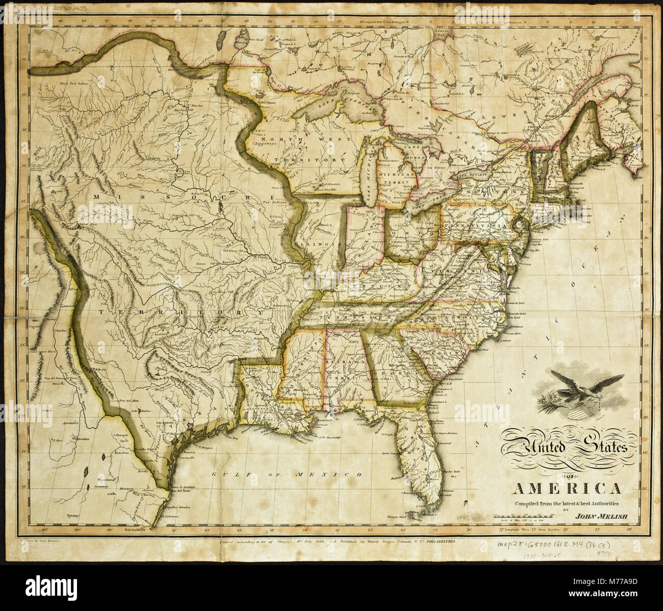 United states map 1800s hi-res stock photography and images - Alamy