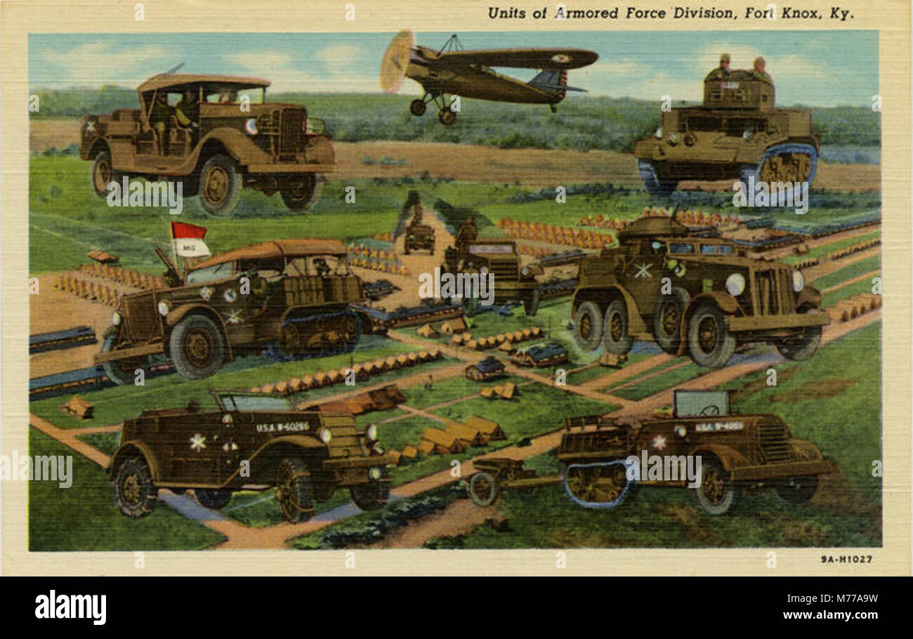 This image depicts various units of the Armored Force Division ...