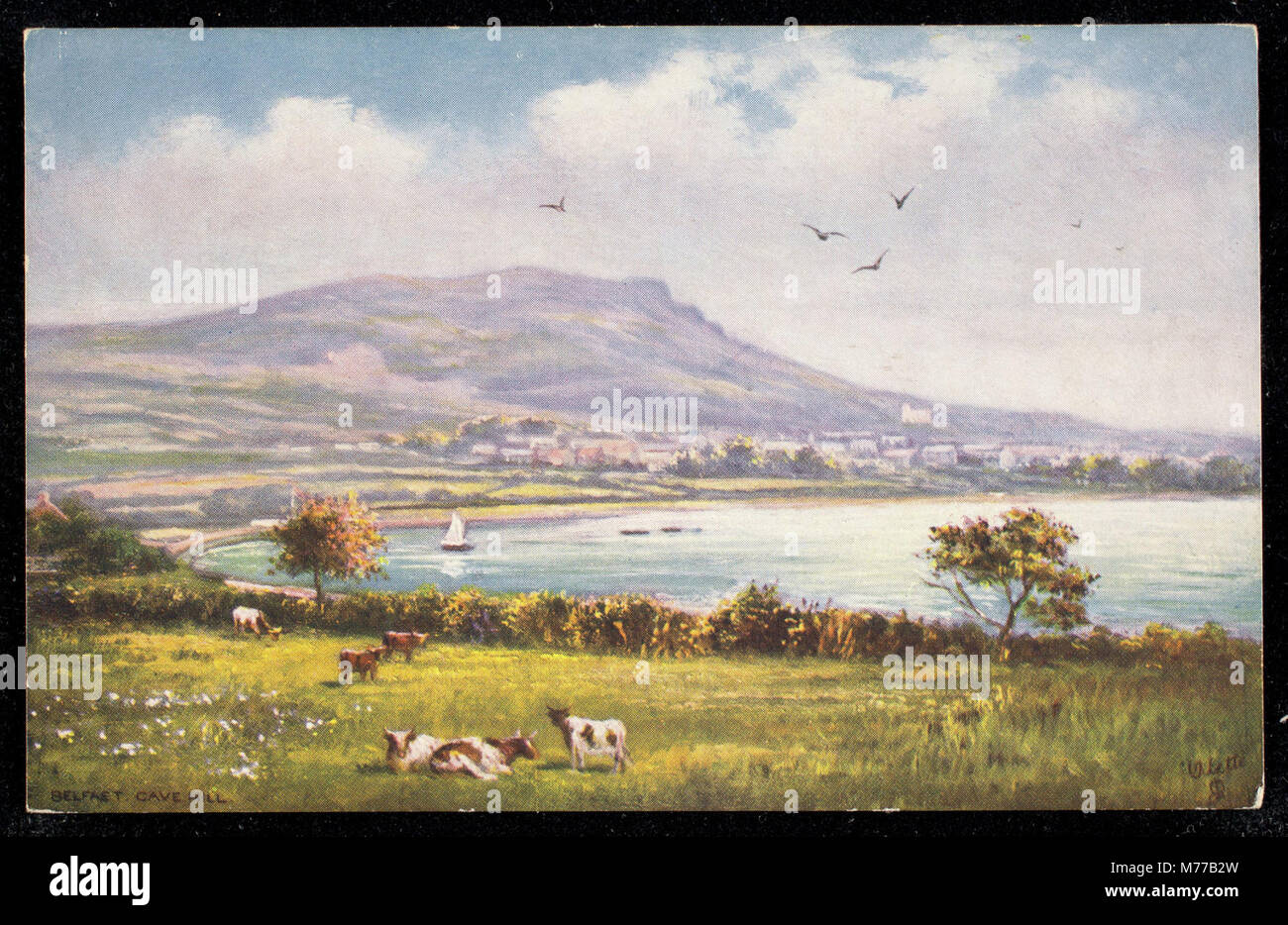 A photograph of Cave Hill, a prominent hill in Belfast, offering a ...