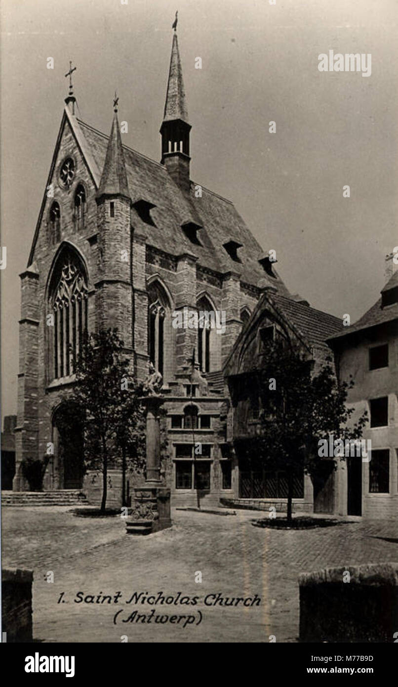 This postcard features a view of a Belgian village, likely showing ...