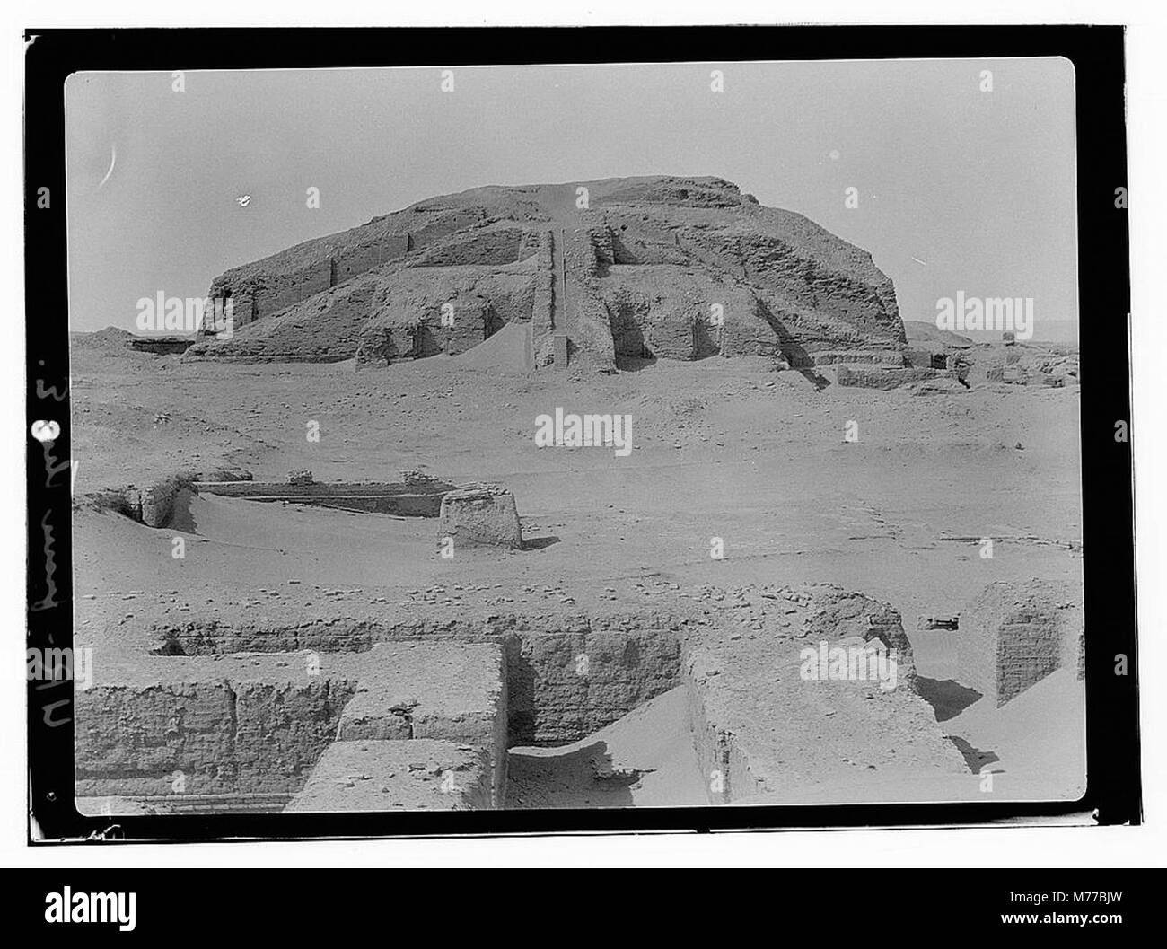 The image shows Ur, an ancient city located in Mesopotamia, viewed from ...