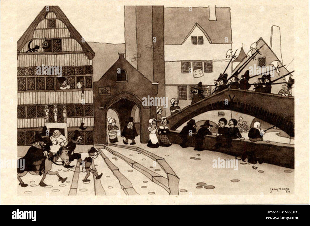 This image features a Belgian village, capturing its distinctive ...