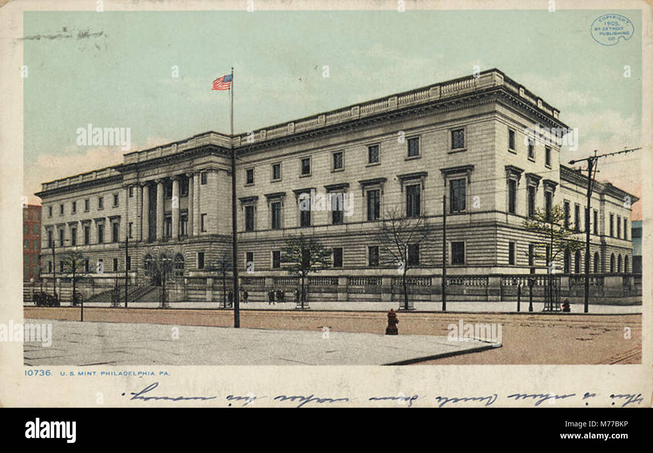 A historical image of the U.S. Mint, the facility where U.S. coinage is ...