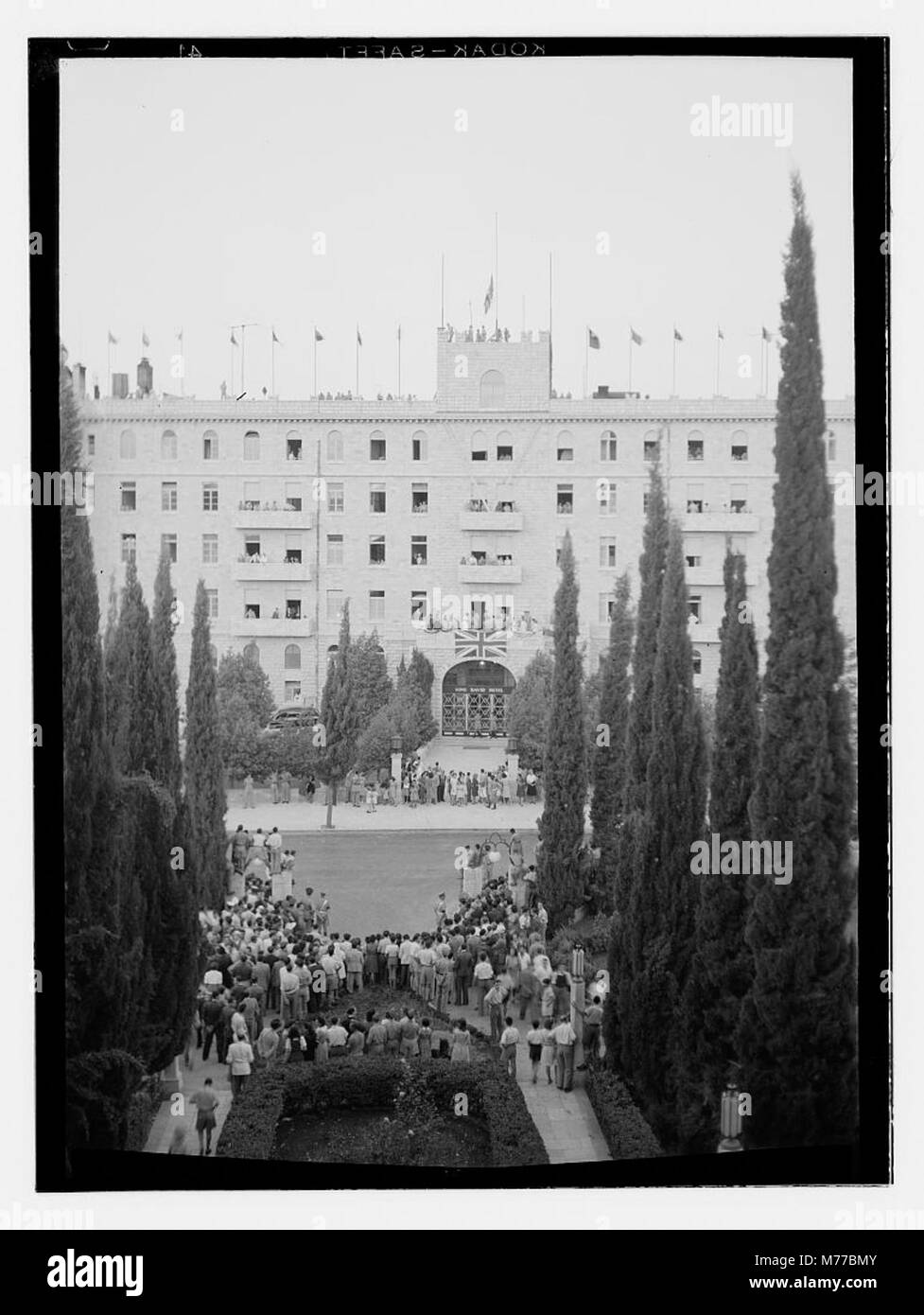 A historical photograph from August 15, 1945, showing the retreat ...