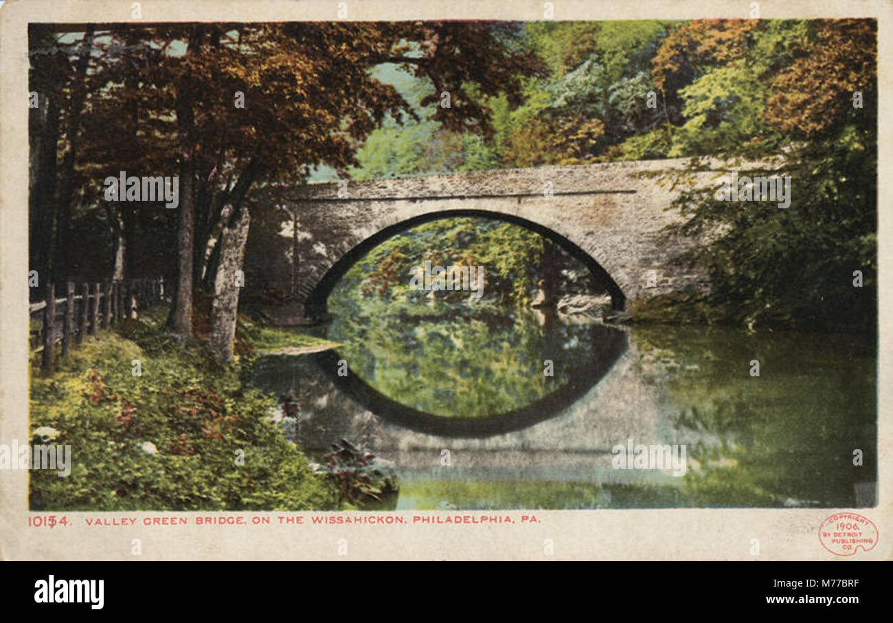 Valley Green Bridge spanning the Wissahickon Creek, a well-known ...
