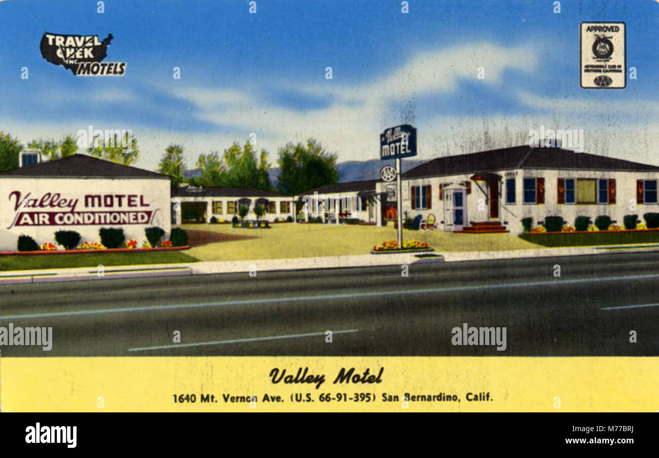 A historic photograph of the Valley Motel, showcasing the early 20th ...