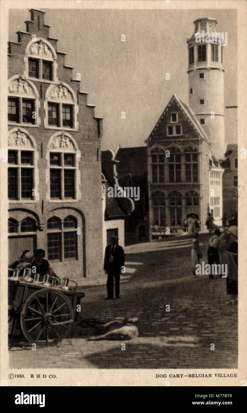 A postcard depicting Belgian Village, showcasing the unique ...