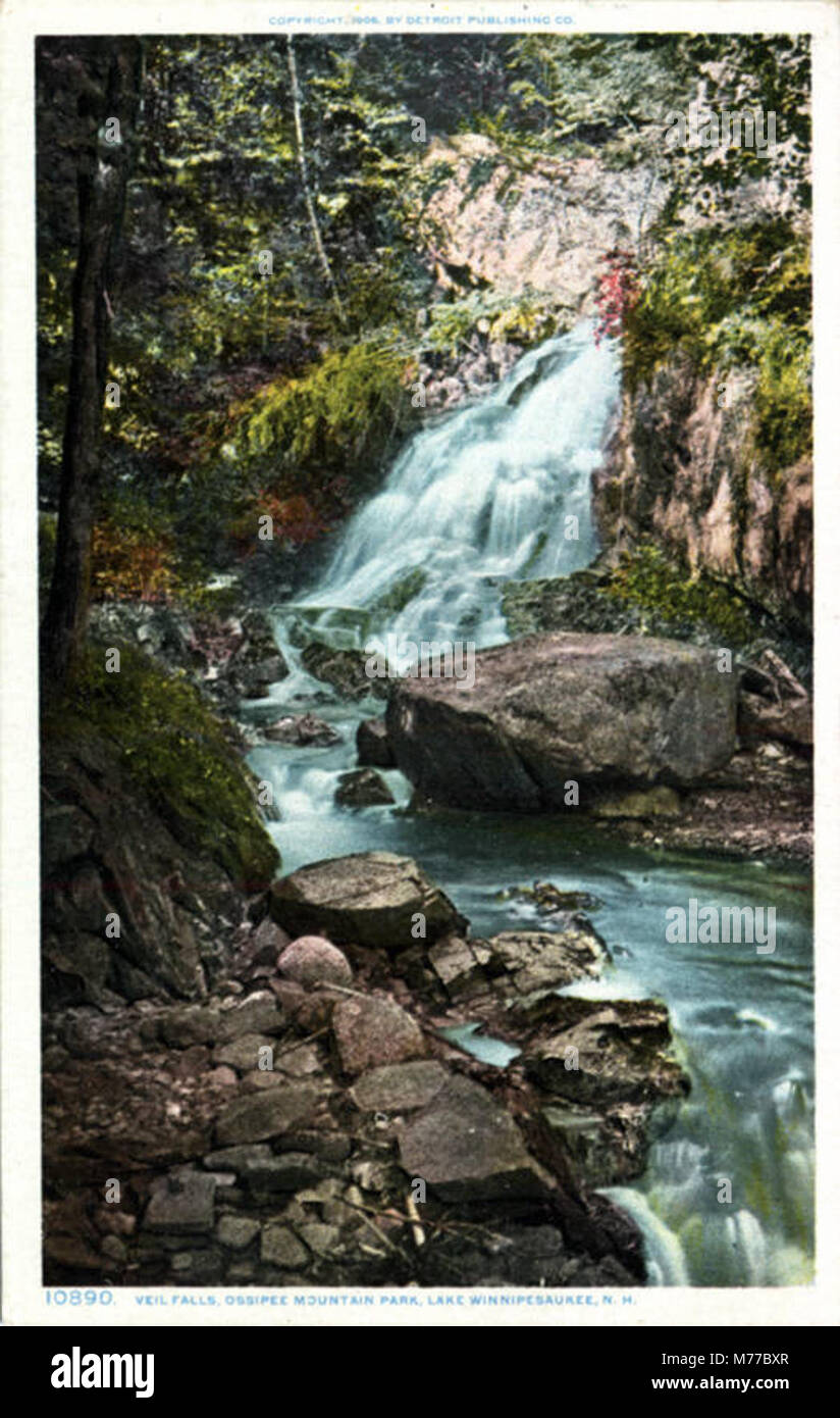 Veil Falls, located in Ossipee Mountain Park near Lake Winnipesaukee ...