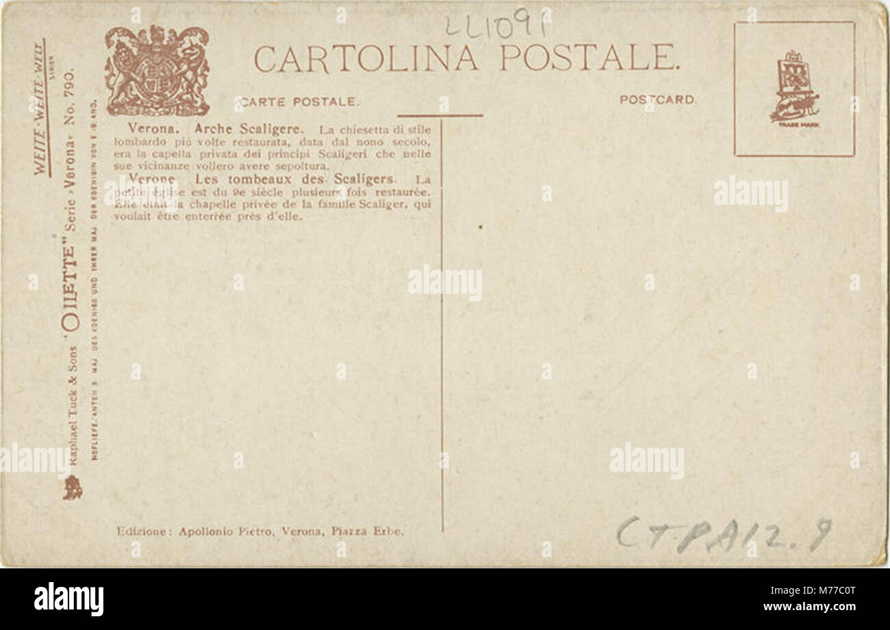 This image shows the Arche Scaligere in Verona, Italy, a monument ...