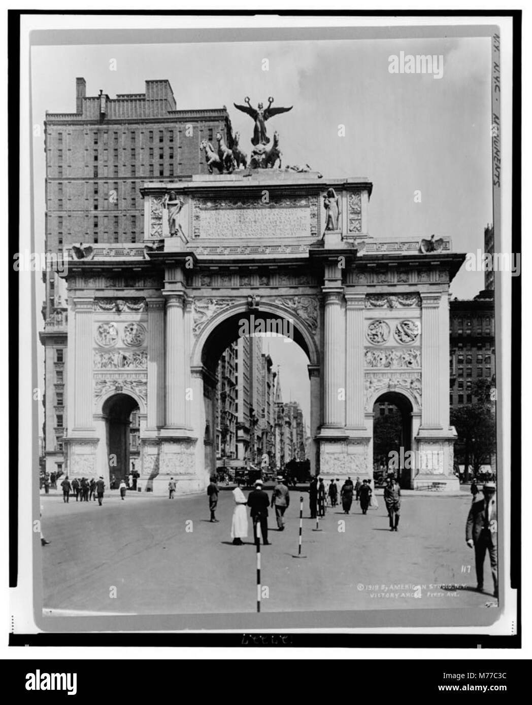 A photograph of the Victory Arch located on Fifth Avenue, commemorating ...