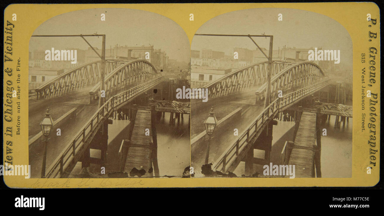 This image shows the Clark Street Bridge in Chicago, highlighting the ...