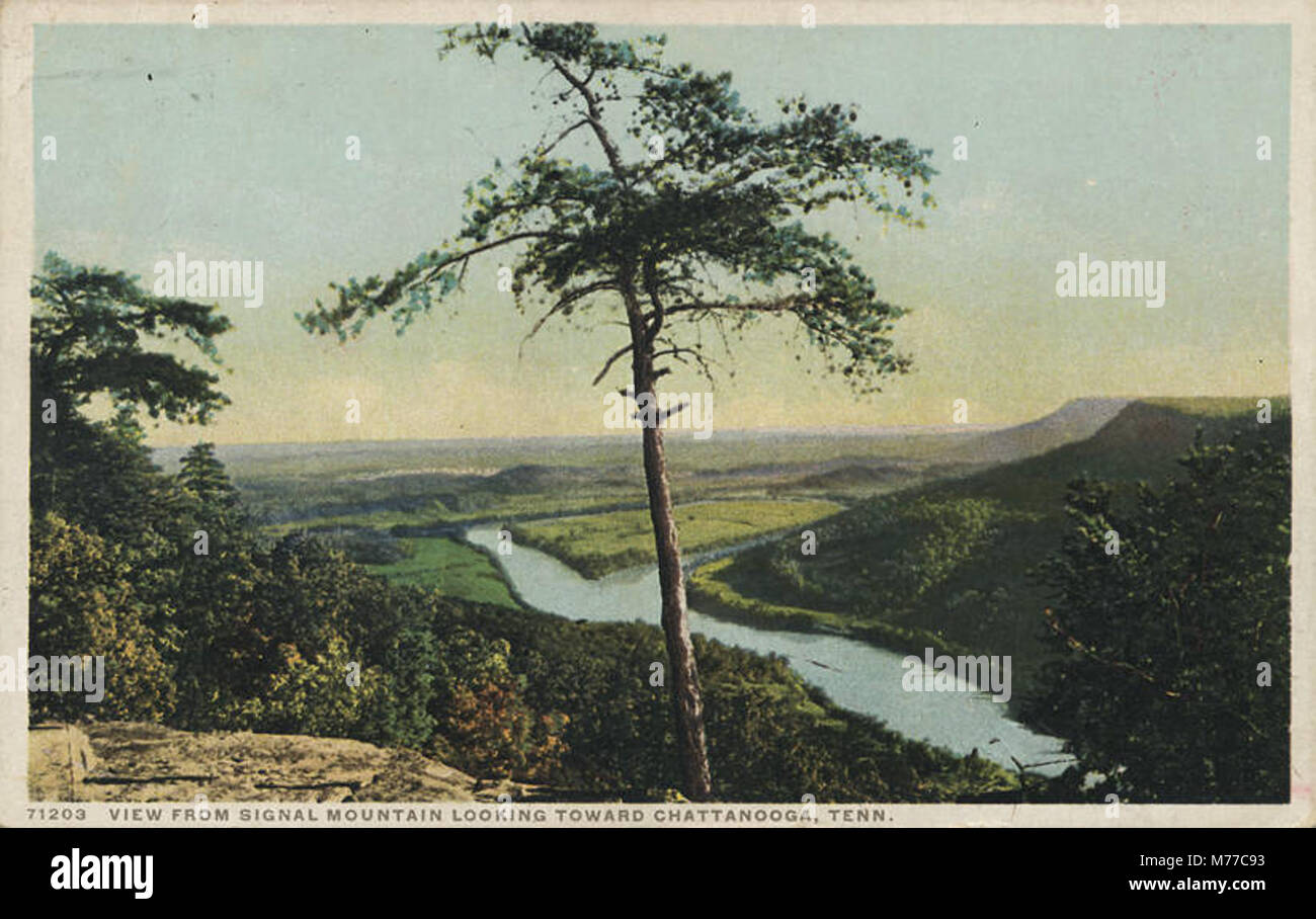 A scenic view from Signal Mountain, looking toward Chattanooga ...