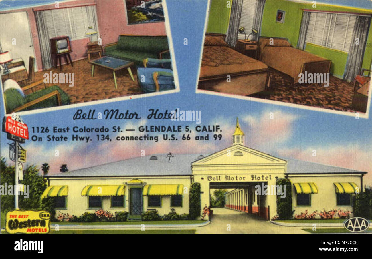 This photograph shows the Bell Motor Hotel, owned by Mr. and Mrs. R.H ...