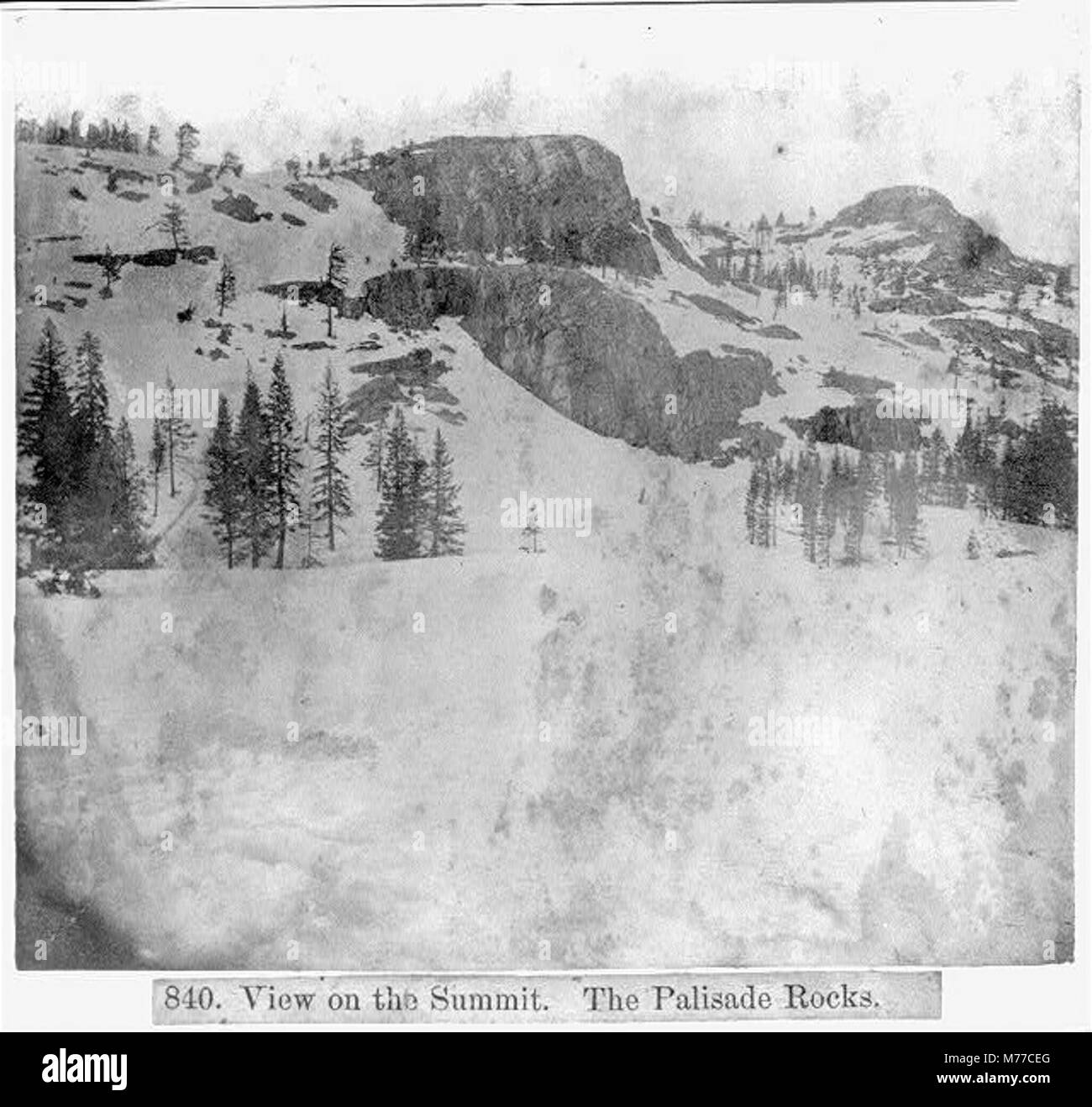 This image shows a view from the summit of the Palisade Rocks ...