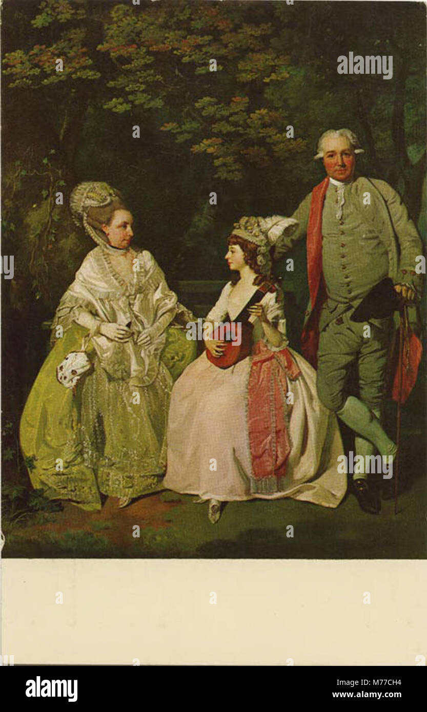 A postcard featuring the painting 'Family Group' by Francis Wheatley ...