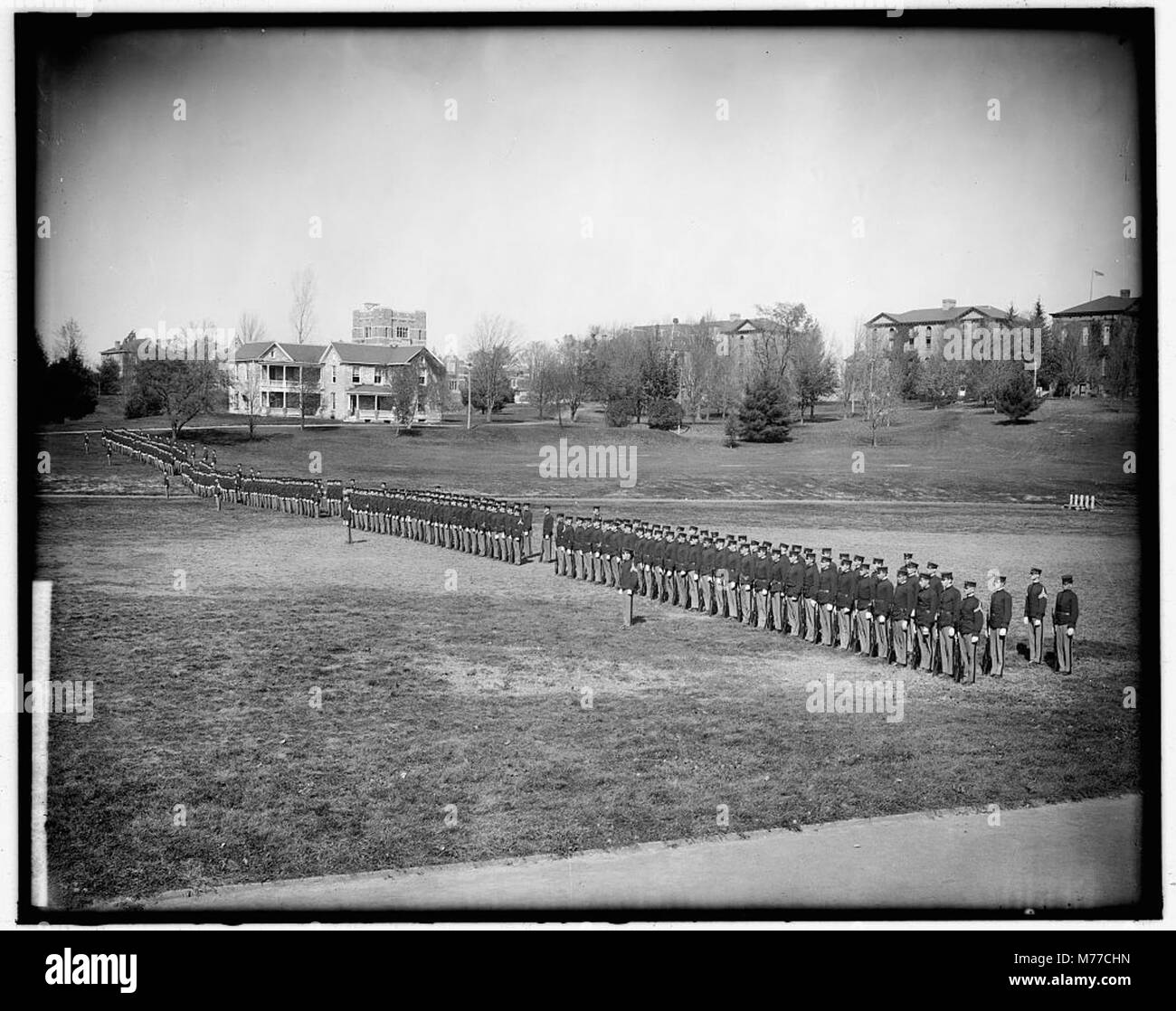 A historical photograph documenting the formation of the Virginia P.I ...