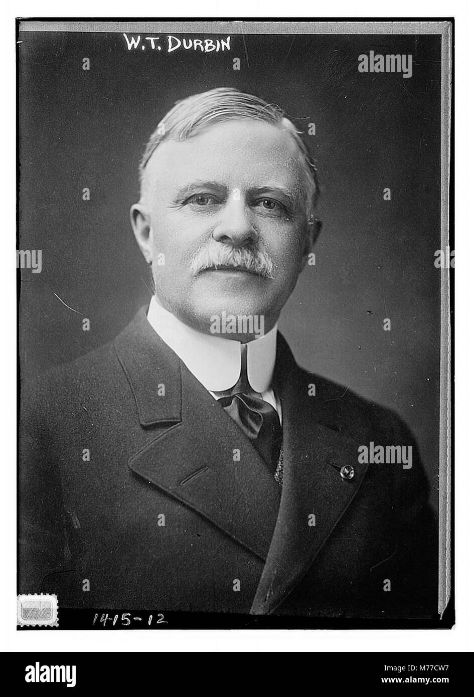 A portrait of W.T. Durbin, captured in a historical photograph ...