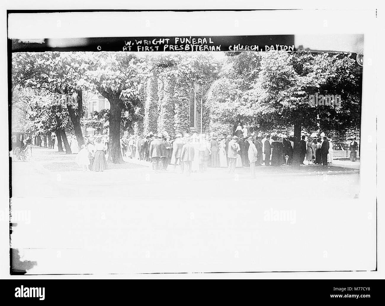 A photograph of the funeral of W. Wright held at the Presbyterian ...