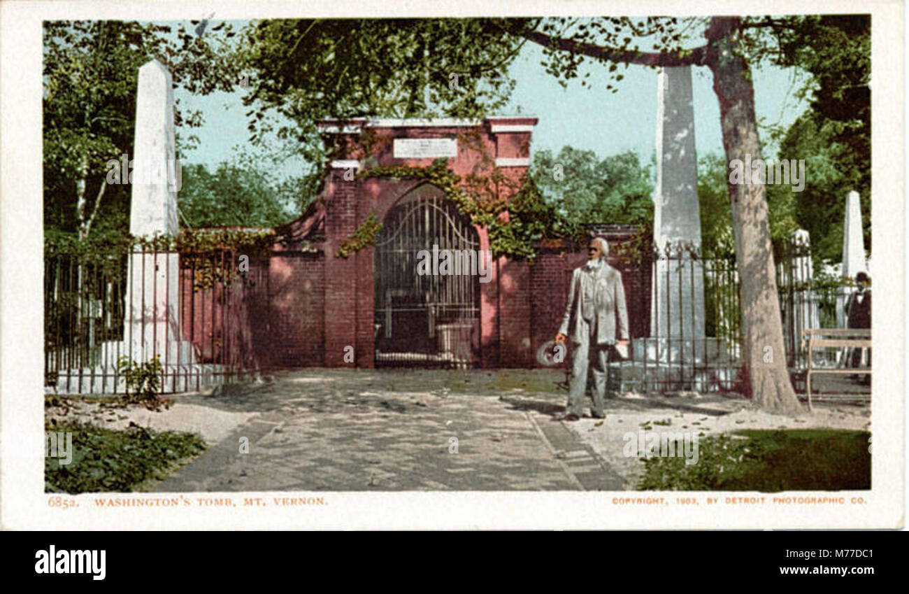 A photograph of George Washington's tomb at Mount Vernon, Virginia. The ...