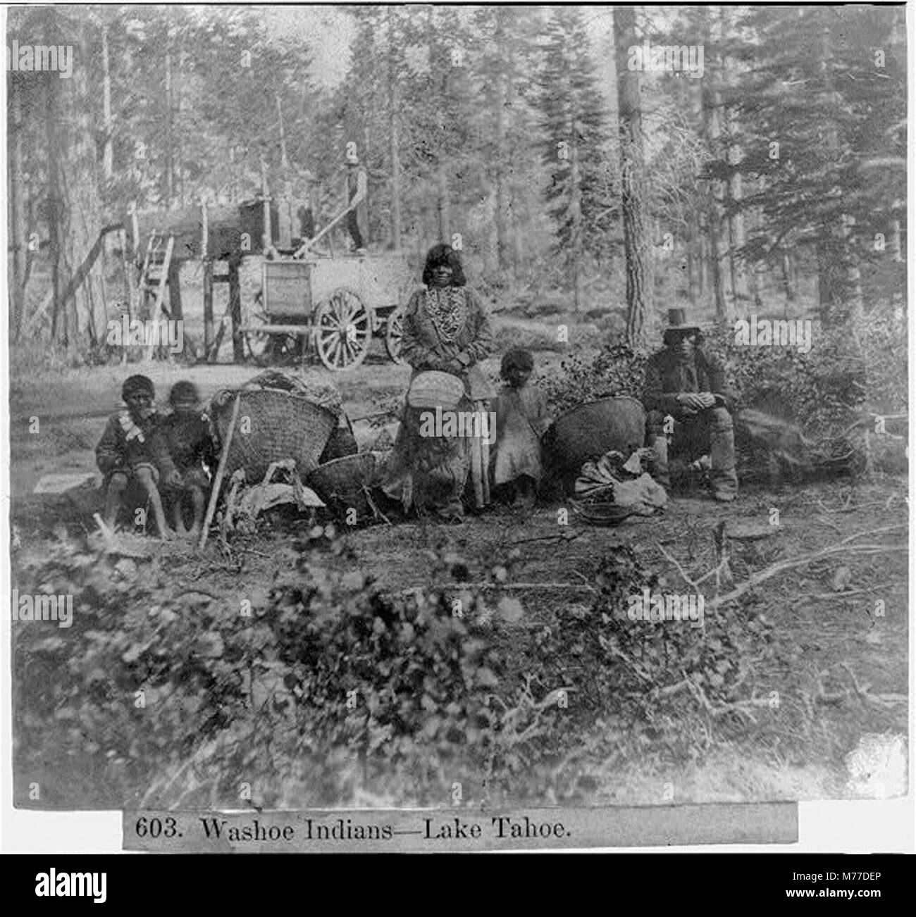Image depicting the Washoe Indians, native to the Lake Tahoe region ...