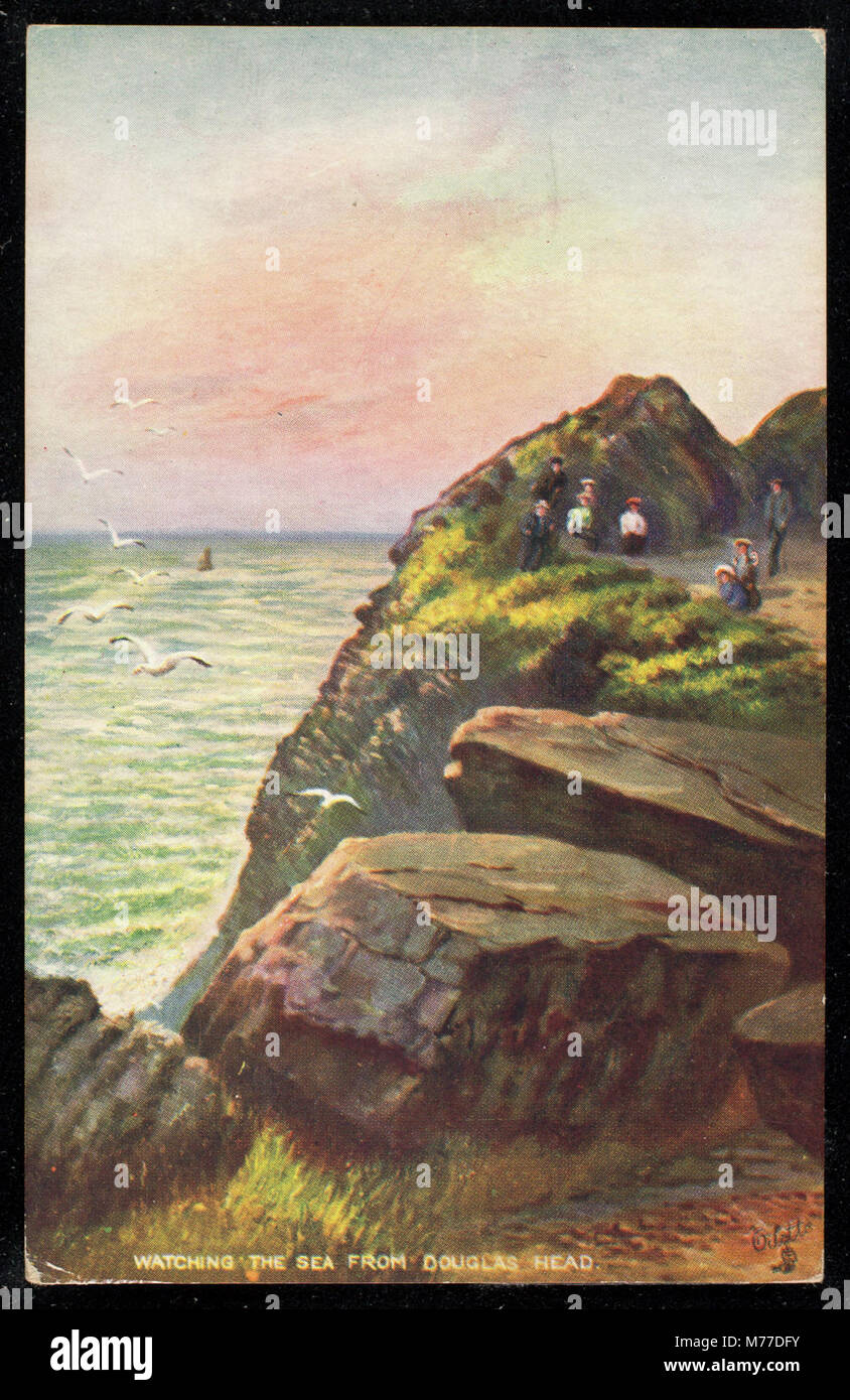 This photograph shows a view of the sea from Douglas Head, an elevated ...