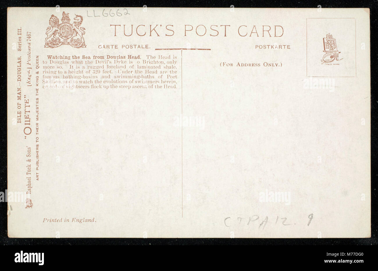 A scenic view of the sea as seen from Douglas Head, an elevated spot ...