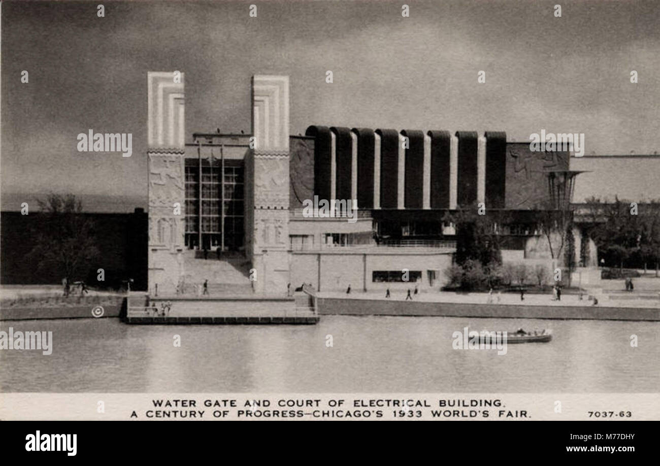 The Water Gate and Court of the Electrical Building, part of the 1933 ...