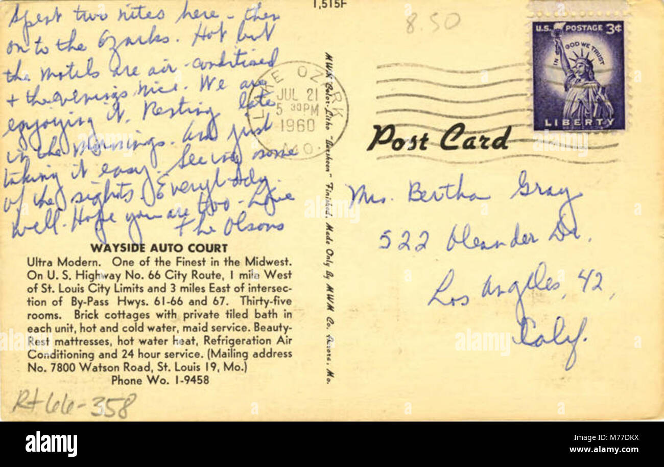 The Wayside Auto Court is a historical roadside establishment, likely ...