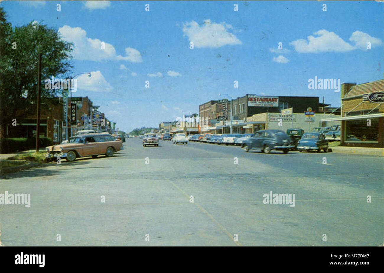 A view of downtown Weatherford, Oklahoma, showcasing the town's main ...