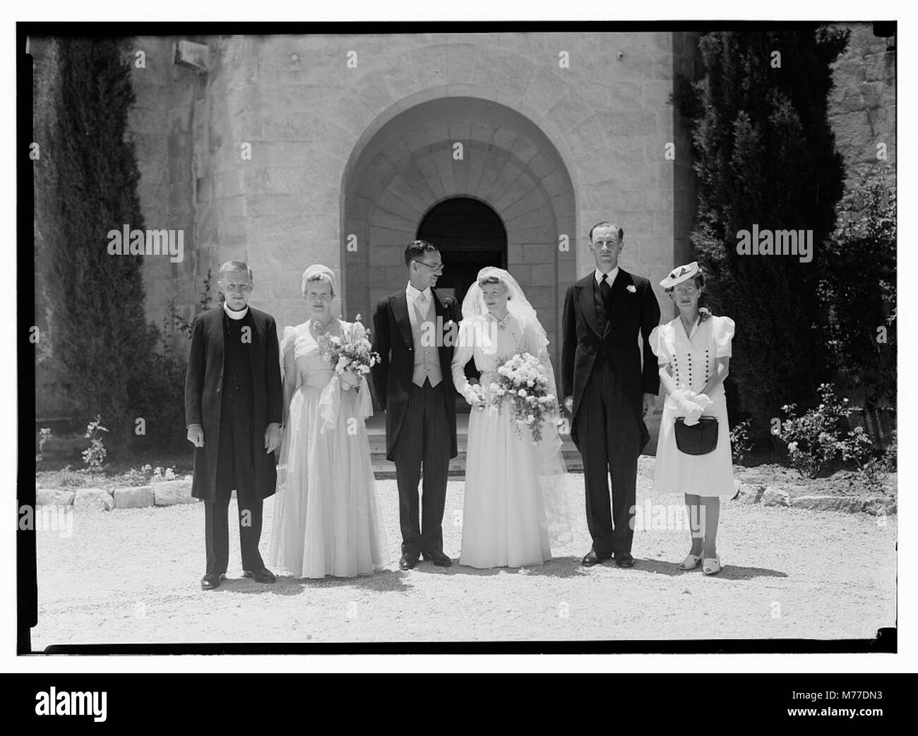 A historical photograph of the wedding of Mr. Paton and Sister Sloan ...