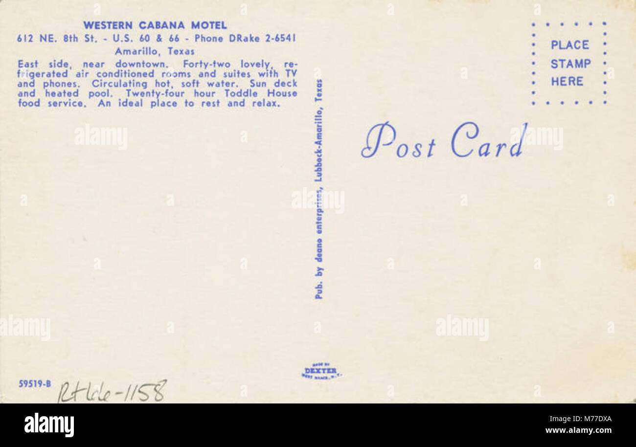 The Western Cabana Motel is depicted in this photograph, showing its ...