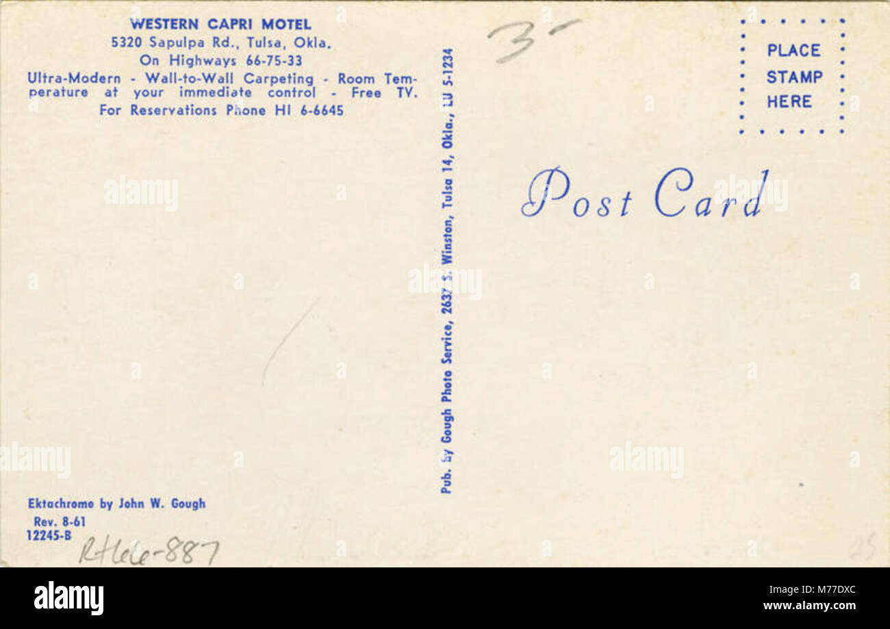 The image shows the Western Capri Motel, a commercial establishment ...