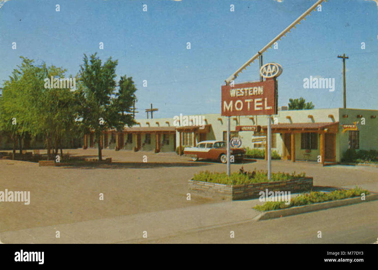 A photograph of the Western Motel, owned by Ed and Mae Burton, along ...