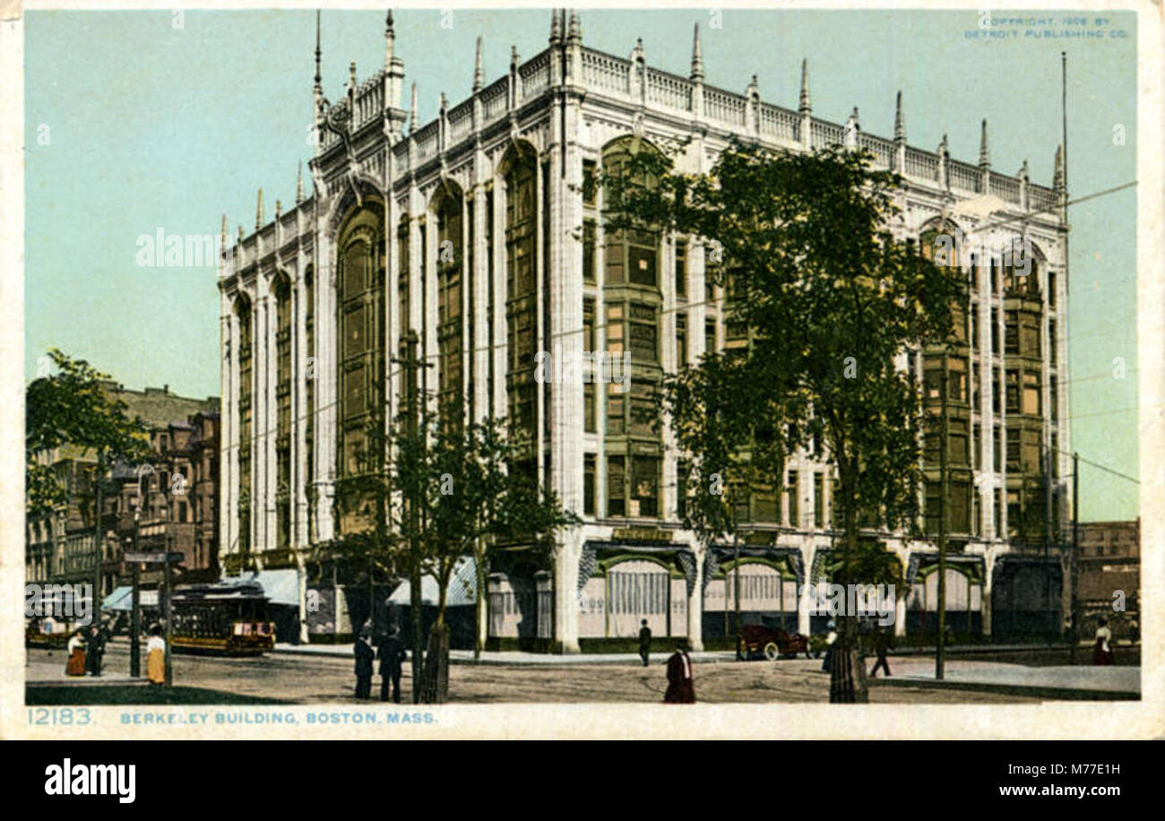 A historic photograph of the Berkeley Building in Boston, Massachusetts ...