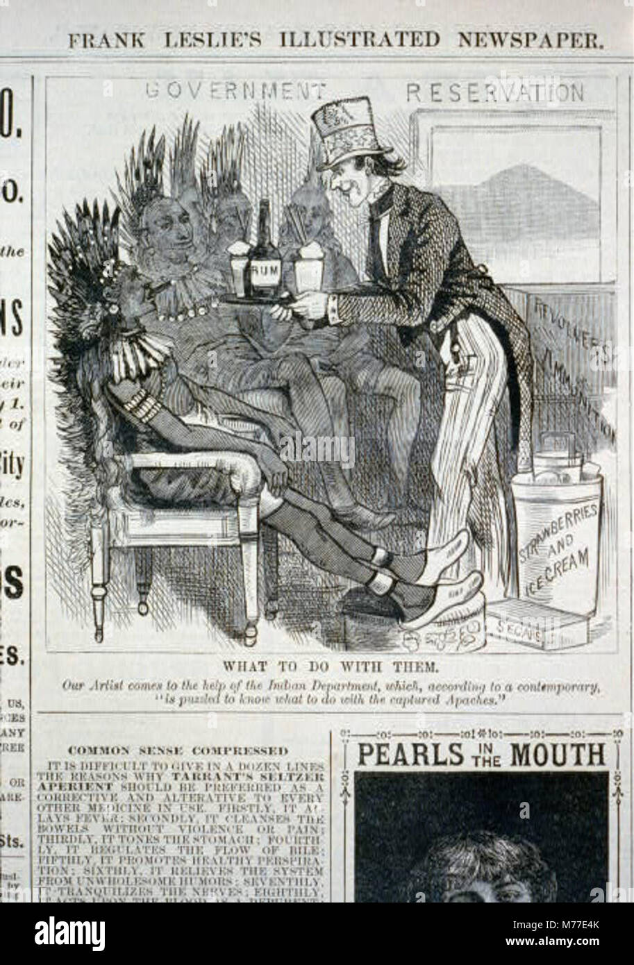 A political caricature showing Uncle Sam offering rum, cigars, and ...