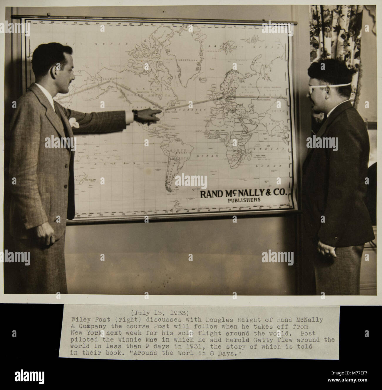 A photograph of Wiley Post, famous aviator, with Douglas Haight ...