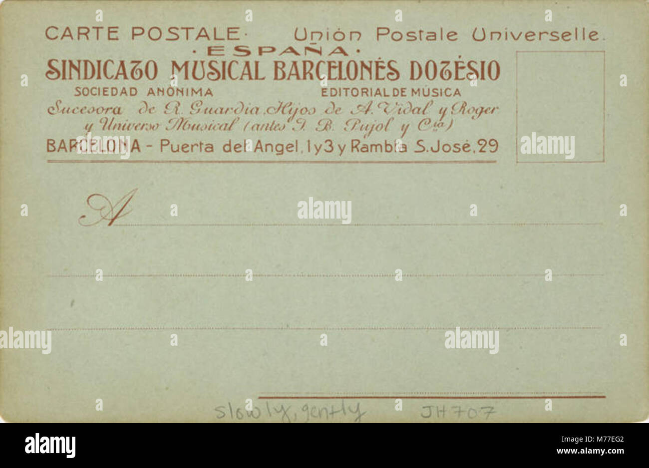A series of music-themed postcards by Wilhelm Busch, featuring ...