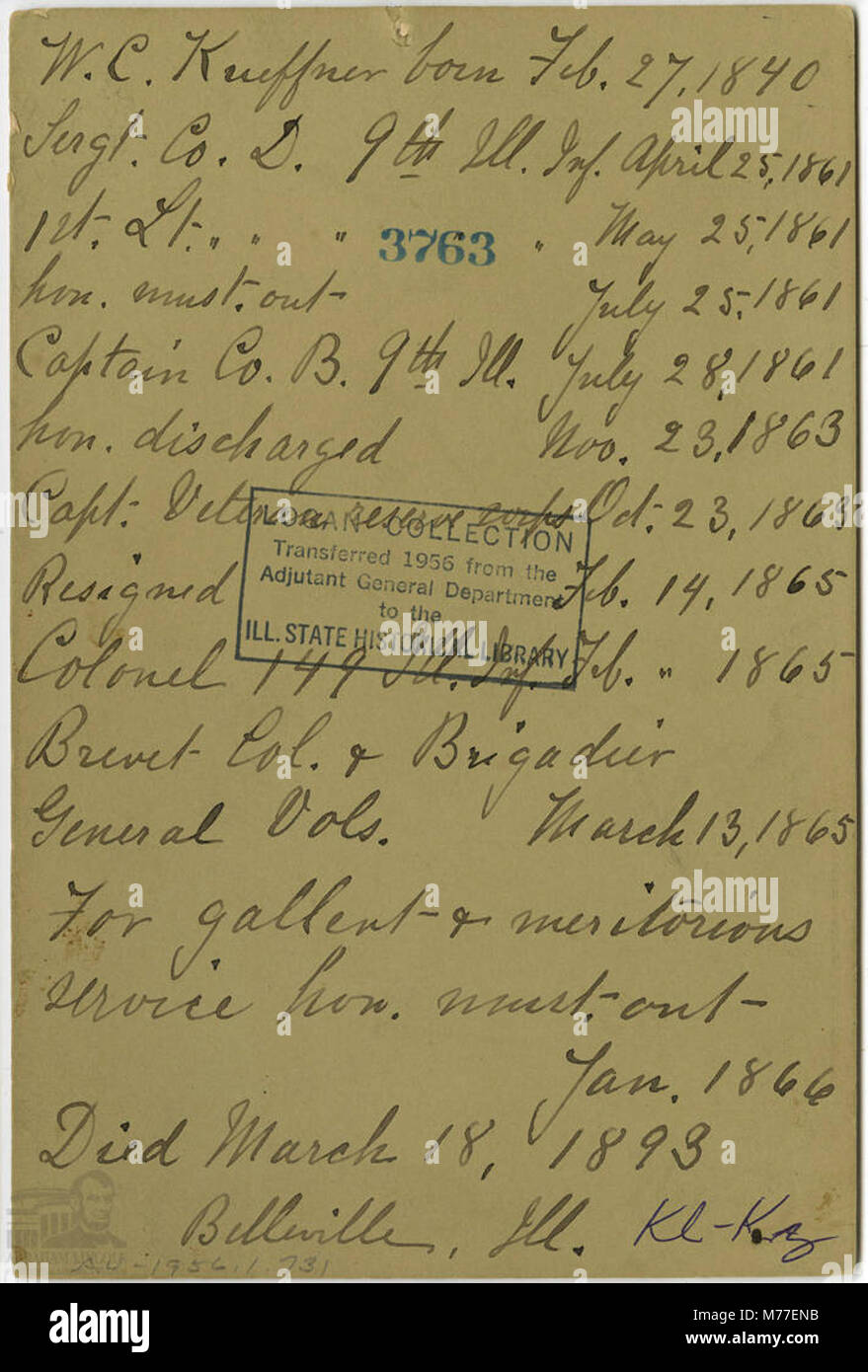 William C. Kueffner (ALP BIB 510 Stock Photo - Alamy