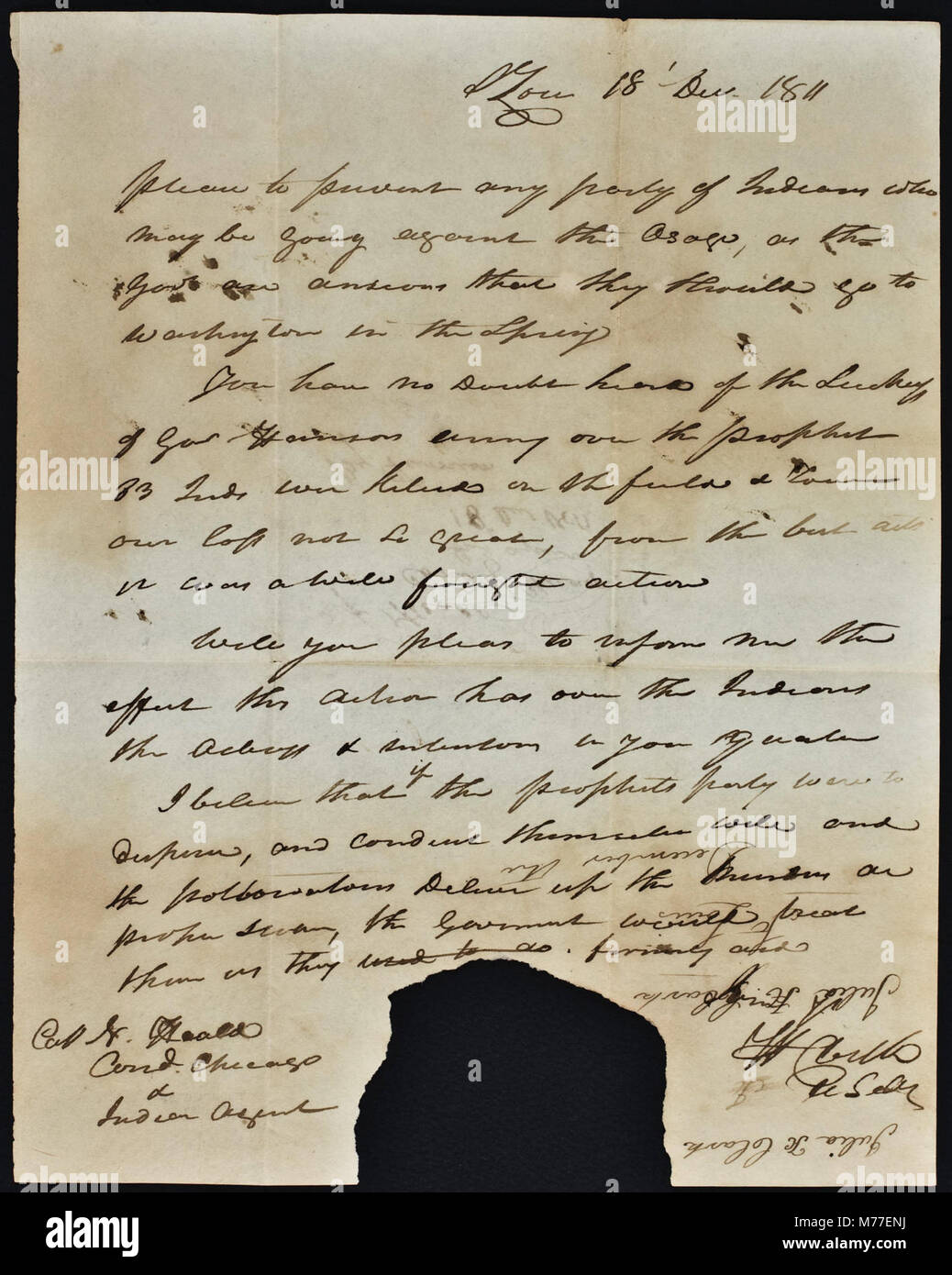 William Clark letter to Henry Heald, 1811 (NBY 18669 Stock Photo - Alamy