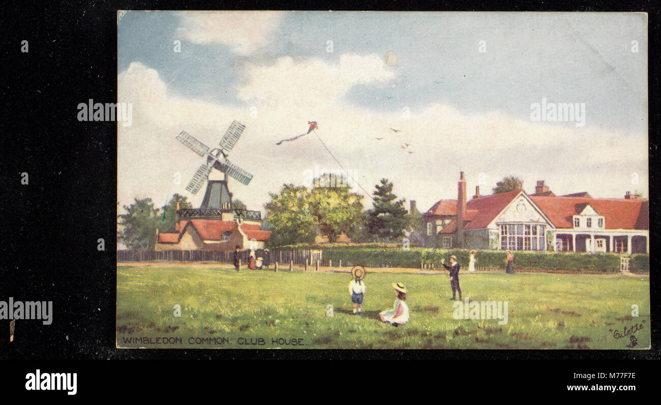 The image shows the clubhouse on Wimbledon Common, a key location in ...