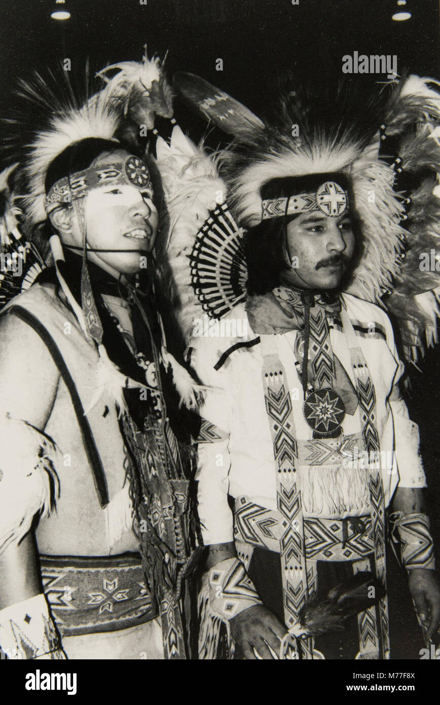 This image shows Windy White and Bobby Bird at the AIC Pow Wow held at ...
