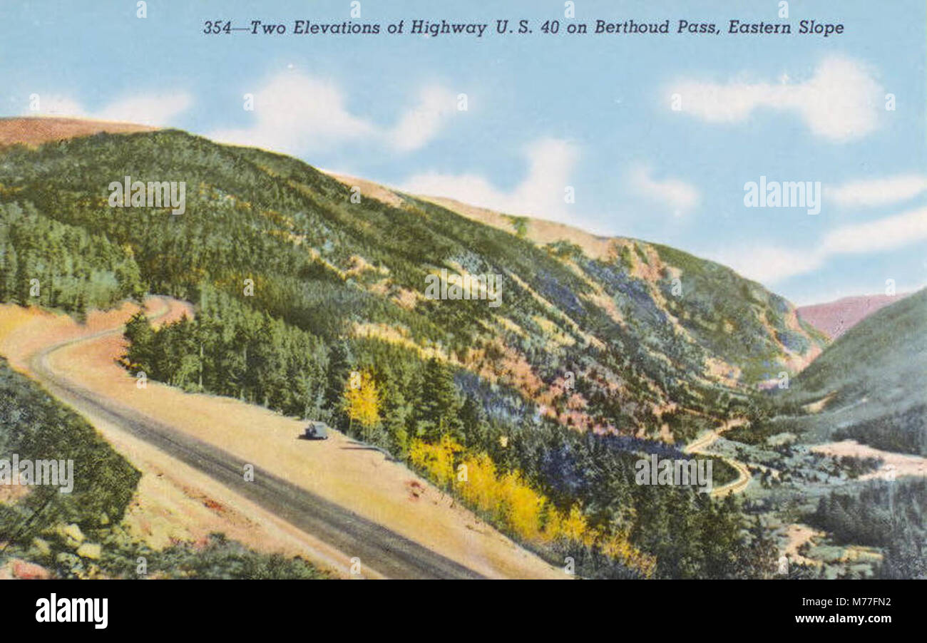 Berthoud Pass, located in Colorado, features two elevations of Highway ...