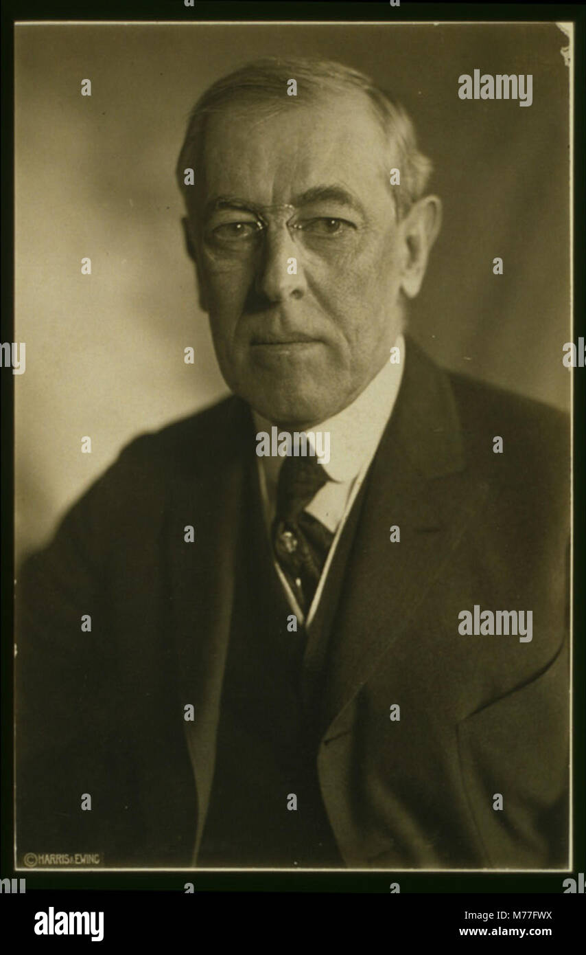 A formal portrait of Woodrow Wilson, the 28th President of the United ...