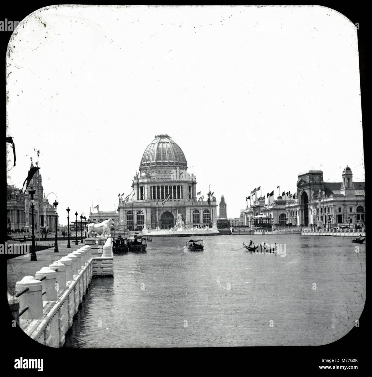 A lantern slide showcasing the Administration Building at the 1893 ...