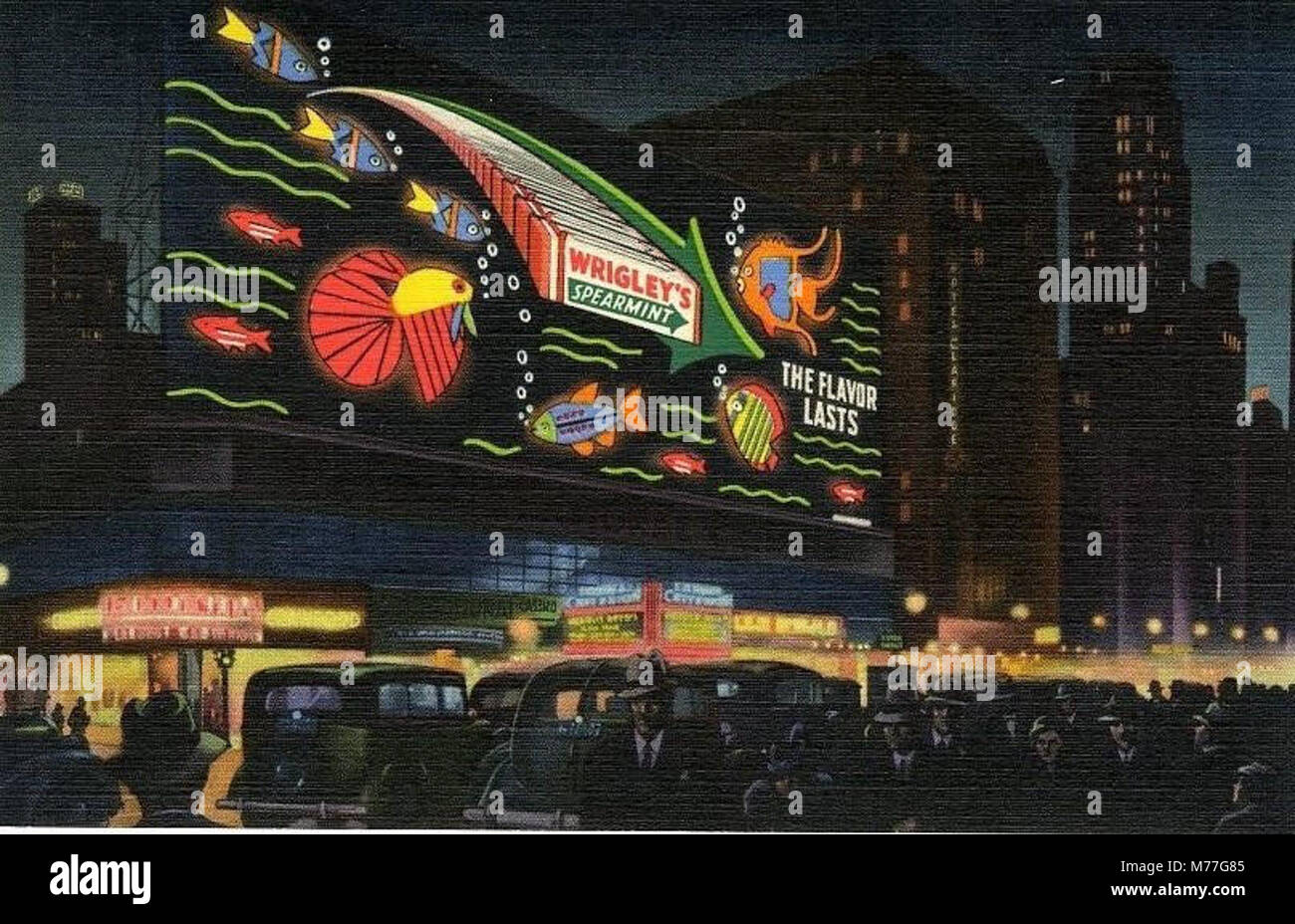 Photograph of the Wrigley Spearmint Gum electric spectacular sign in ...