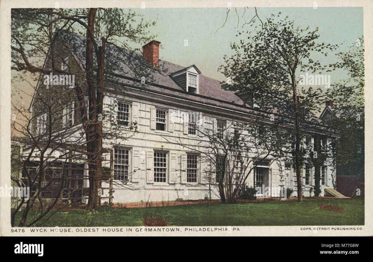 A photograph of Wyck House, the oldest home in Germantown, showcasing ...