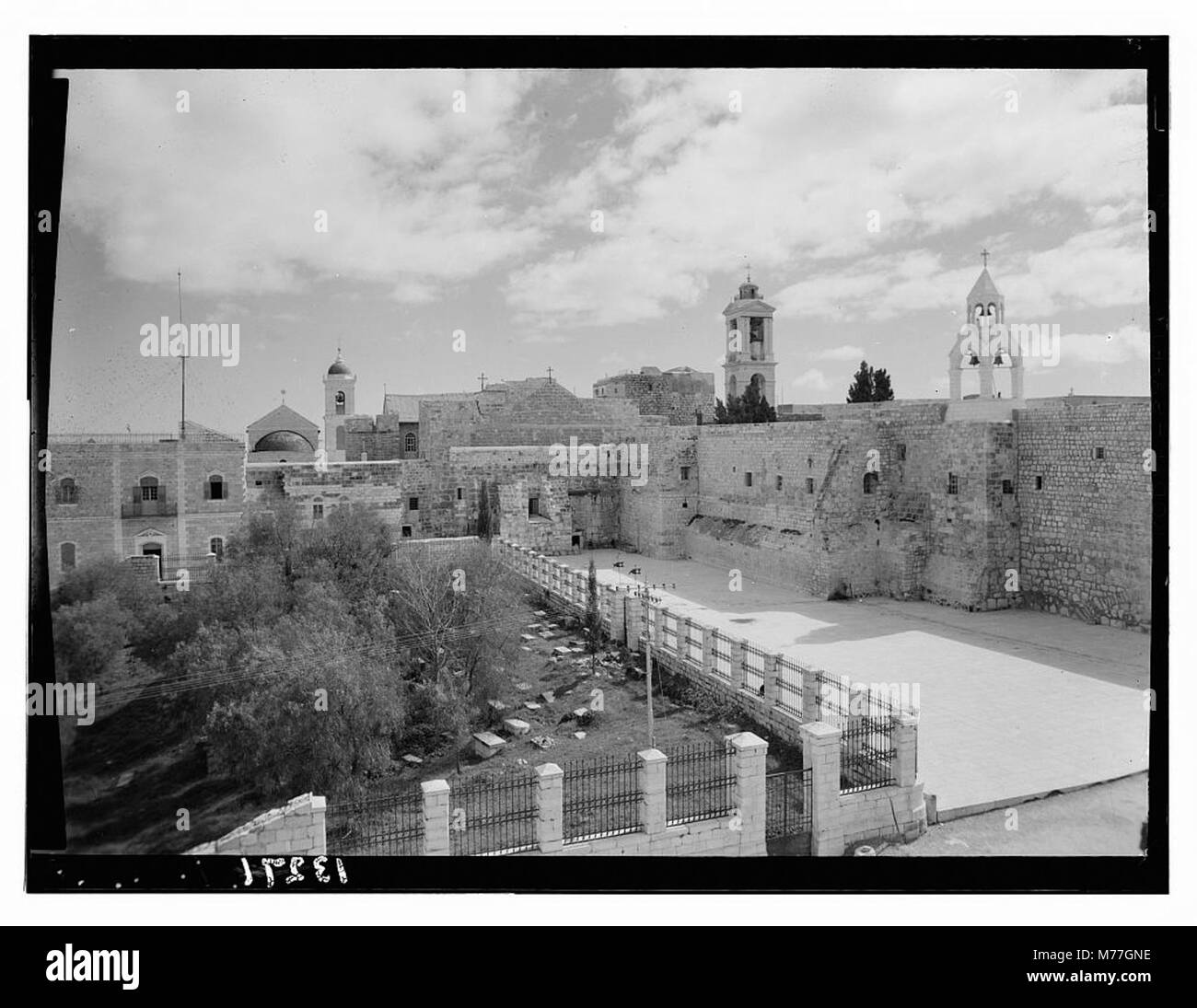 A photograph of the Church of the Nativity in Bethlehem, an important ...